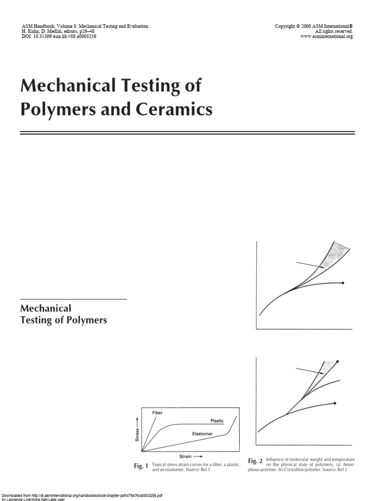03 - Mechanical Testing of Polymers and Ceramics | PDF | Polymers ...