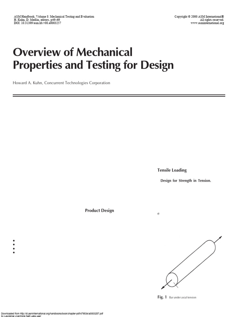 04 - Overview of Mechanical Properties and Testing For Design | PDF ...
