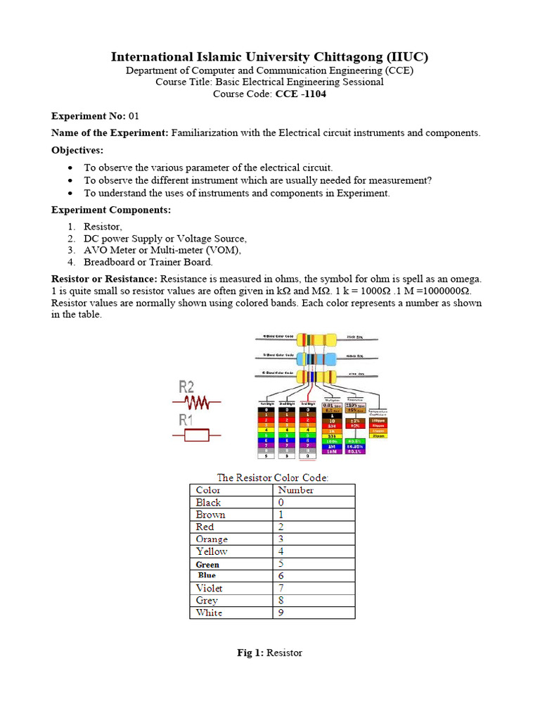 Electrical Engineering Lab Guide | PDF | Resistor | Series And Parallel Circuits