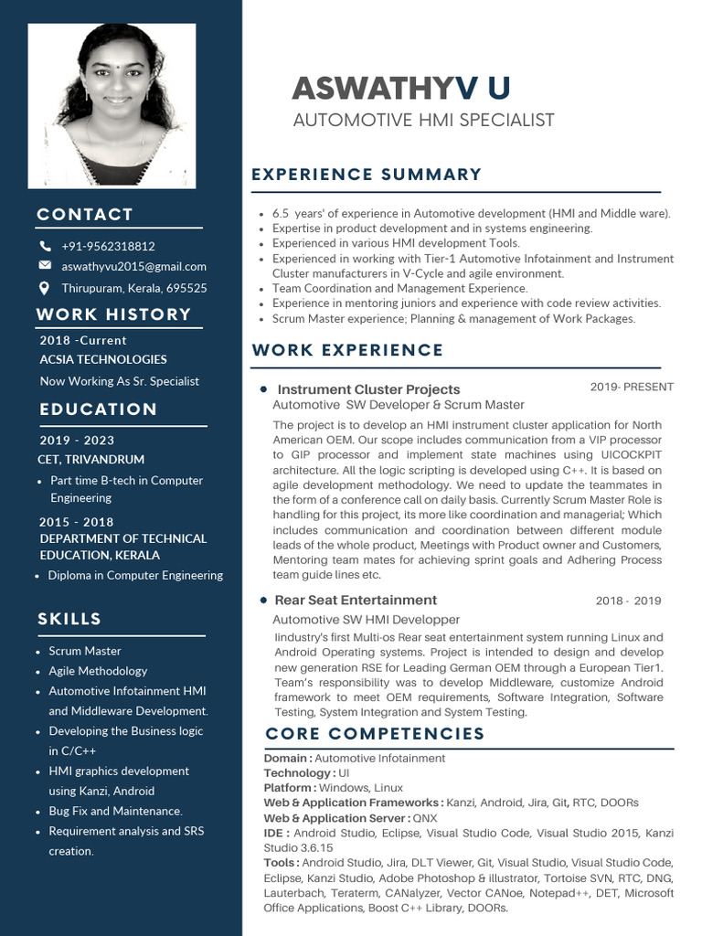 ASWATHY_resume | PDF | Scrum (Software Development) | Eclipse (Software)
