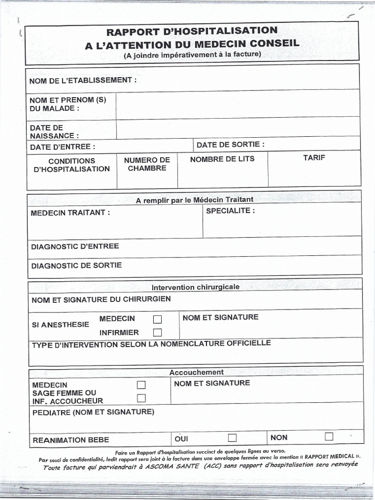 Formulaire de Rapport Medical | PDF