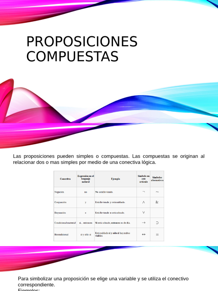 Unidad 2 - Lógica 7 - Proposiciones Compuestas | PDF | Proposición | Contaminación