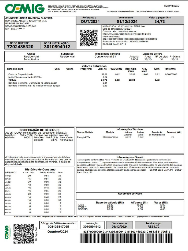 Comprovante Jennifer | PDF