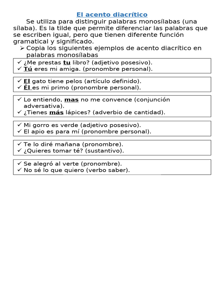 Acento Diacritico | PDF