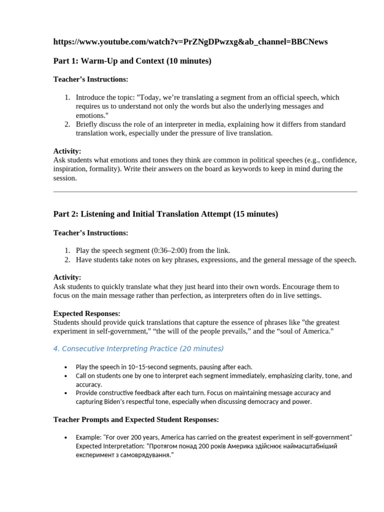 Political Speech Translation Class | PDF | Translations | Speech