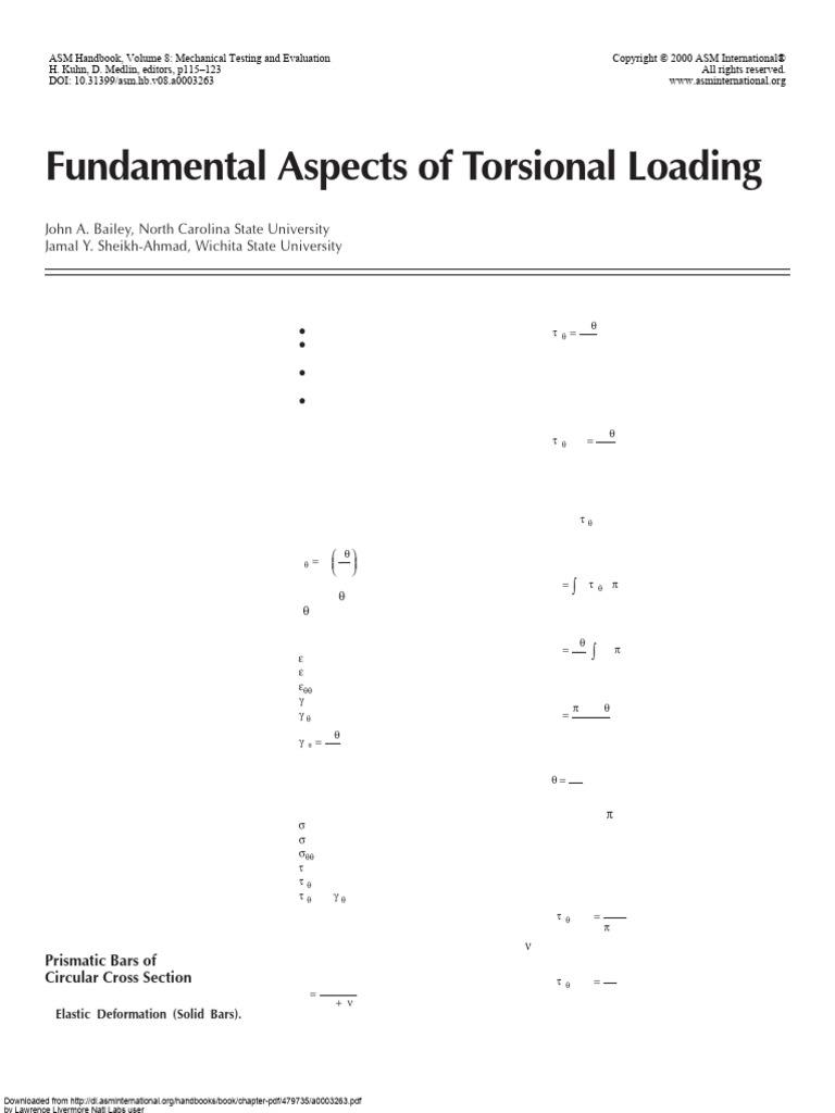 10 - Fundamental Aspects of Torsional Loading | PDF | Deformation ...