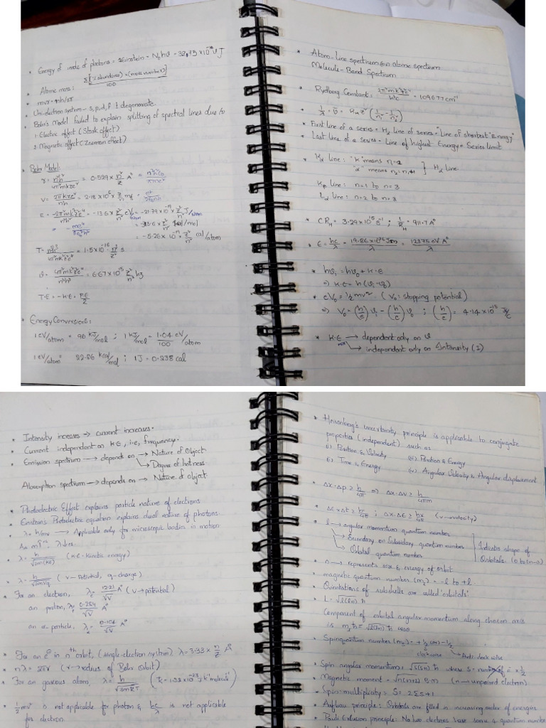 Class 11 and 12 Simplified Notes For Atomic Structure JEE MAINS AND ...