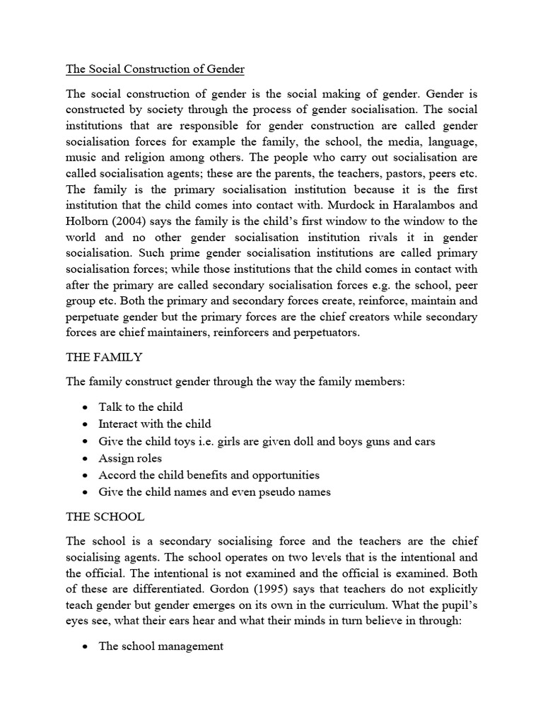 Understanding Gender as a Social Construct | PDF | Socialization | Gender
