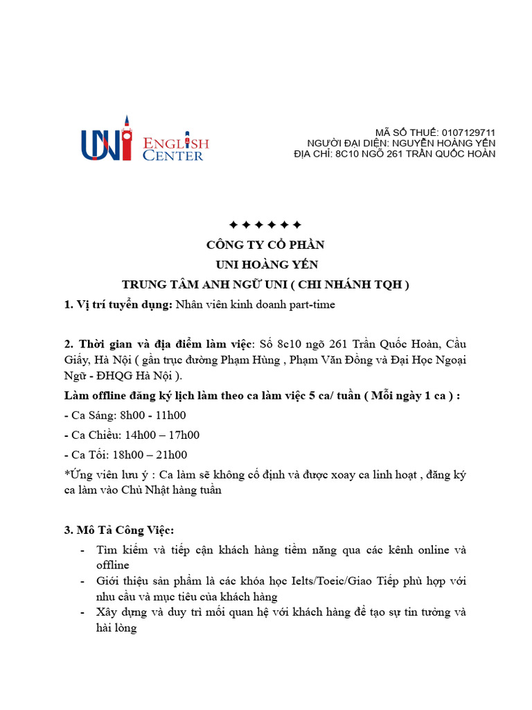 JD Uni English Center | PDF