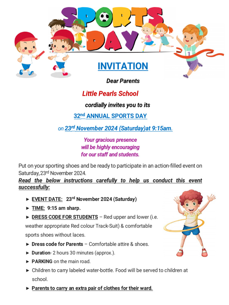 Sports Day Notice 23-Nov | PDF | Business | Sports & Recreation