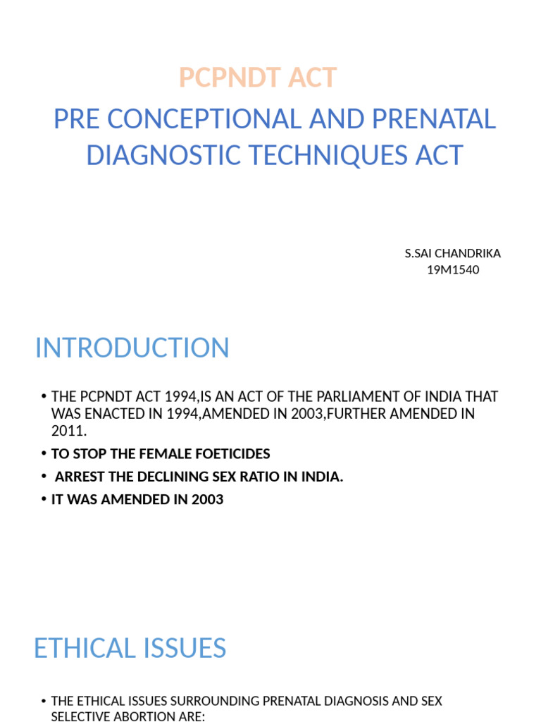 PCPNDT Act | PDF | Human Reproduction | Medicine