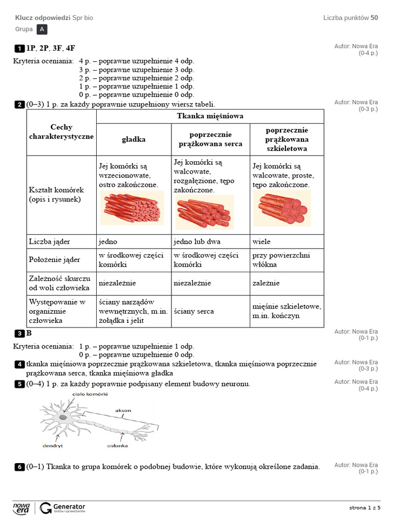 SPR Bio Klucz Odpowiedzi | PDF