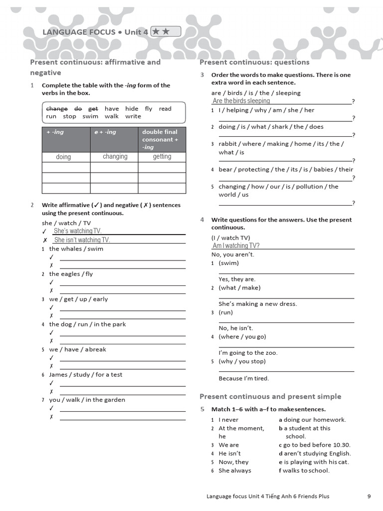 TIẾNG ANH 6 FRIENDS PLUS-GRAMMAR VOCAB EXTRA-STANDARD Unit 4 | PDF | English Language | Linguistics