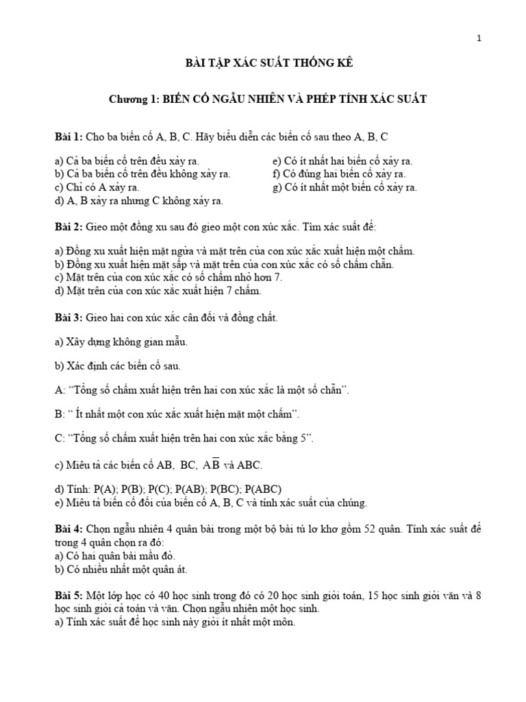 Bài tập XSTK | PDF