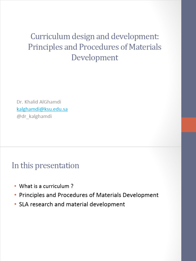 Material Design 2nd Lecture | PDF | Curriculum | Educational Assessment