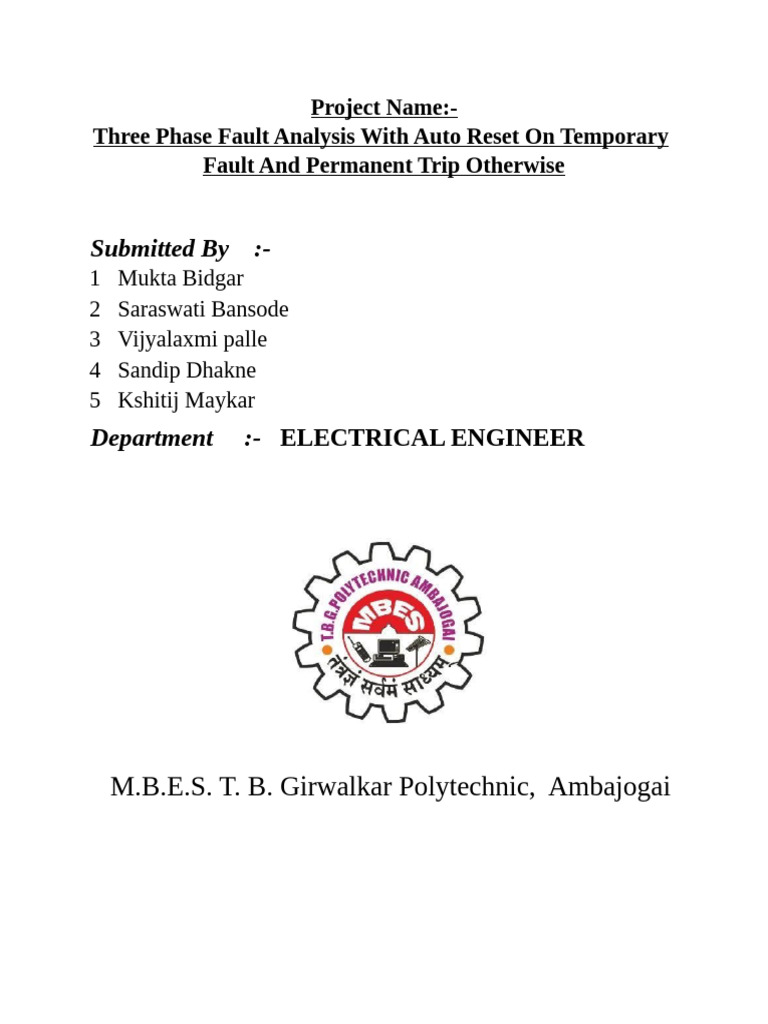 Three Phase Fault Analysis System | PDF | Electromagnetism | Equipment