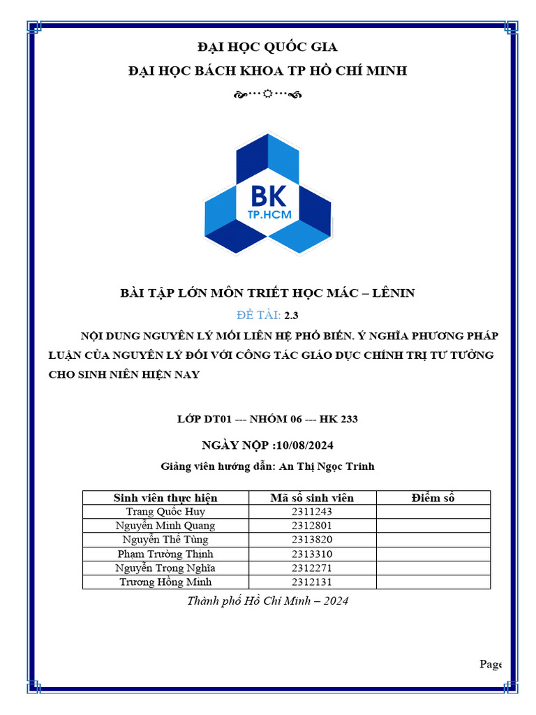 DT01-nhóm 06 - BTL THML - HK233 | PDF