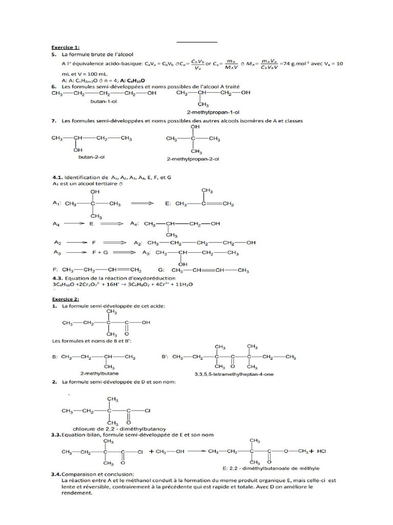 Correction Devoir PC TS2 1S2 | PDF