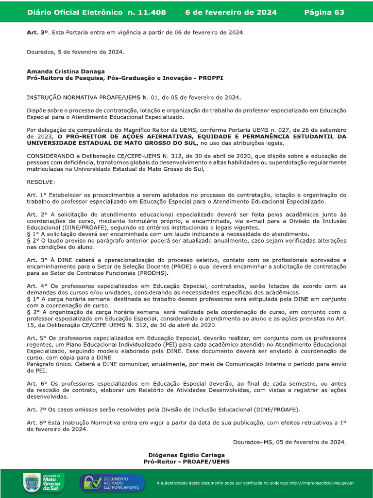Instrução Normativa N. 01. Publicada No D.O. 11408 | PDF