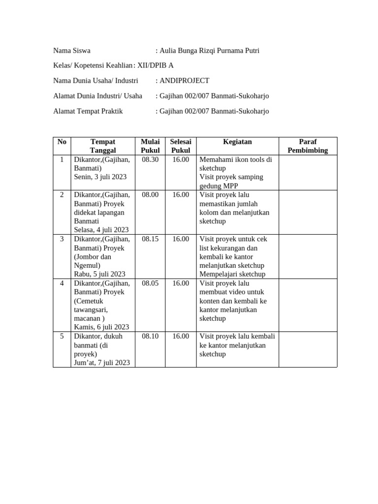 Absensi PKL Revisi | PDF