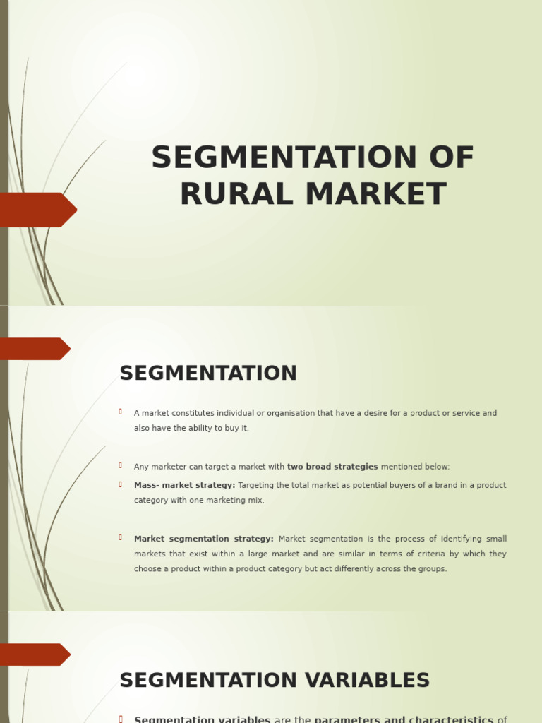 Segmentation of Rural Market | PDF | Market Segmentation | Marketing
