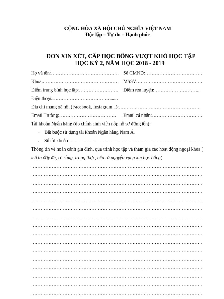 Mau Don HBVKHT HK2 18 19 | PDF