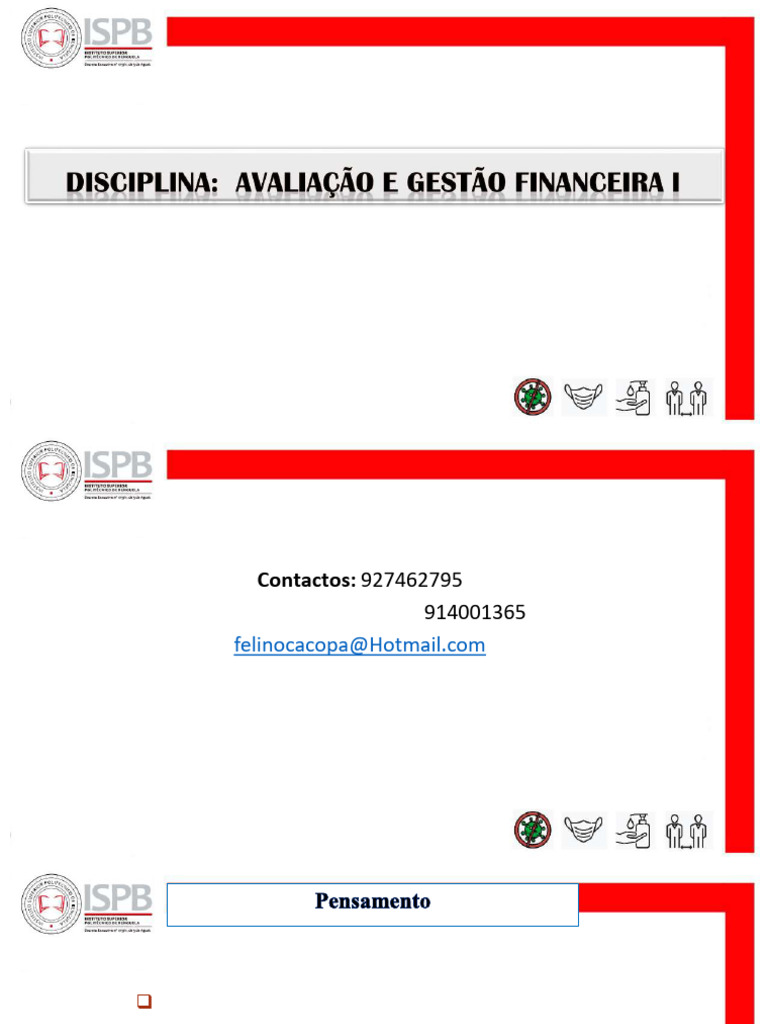 Modelo Powerpoint ISPB-COVID19 - AGF | PDF | Contabilidade financeira | Dinheiro