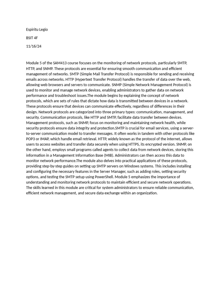 EspirituLegio ACT6 SAM | PDF | Computer Network | World Wide Web