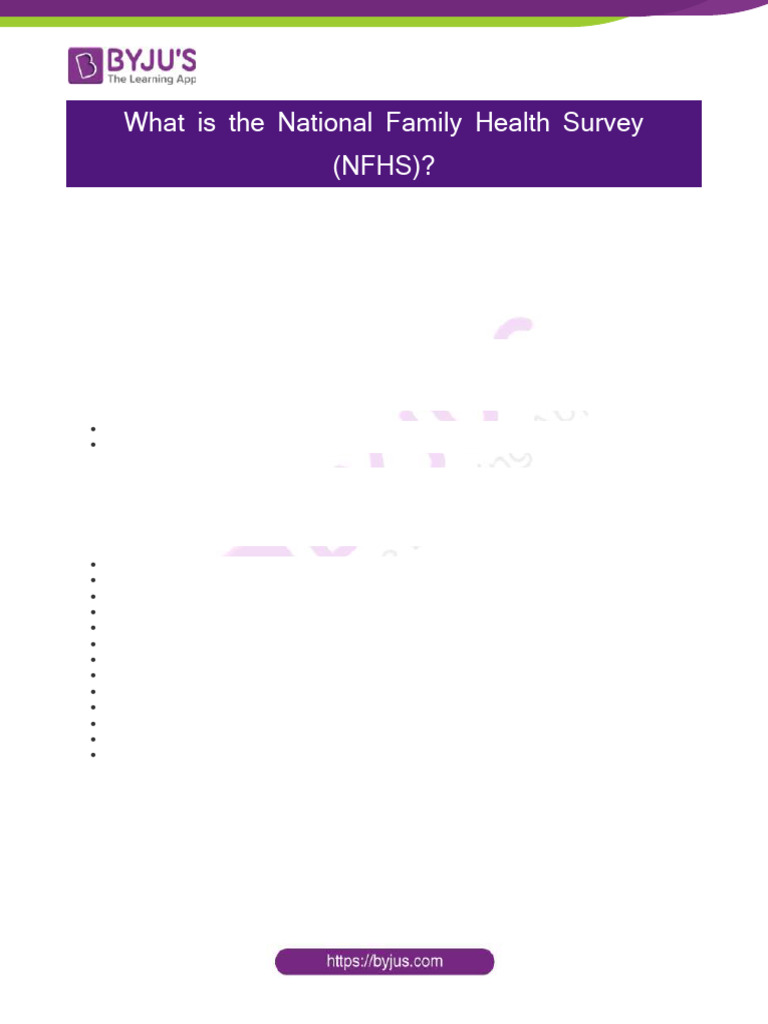 National Family Health Survey | PDF | Infant Mortality | Medical ...