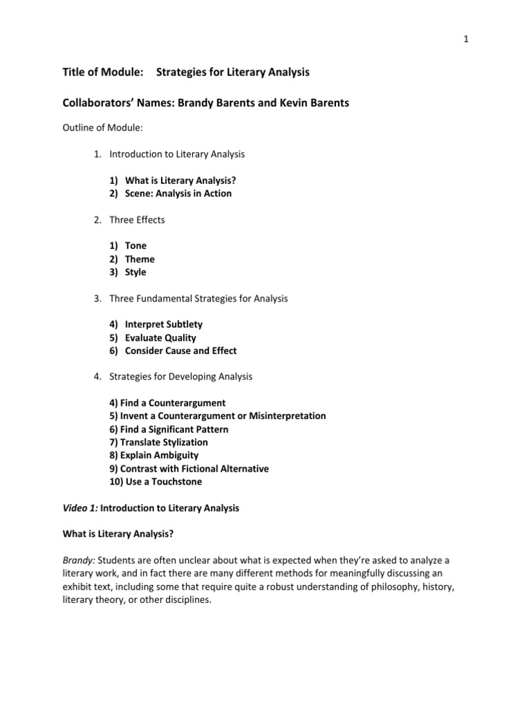 Strategies For Literary Analysis Script | PDF | Literary Criticism | Essays