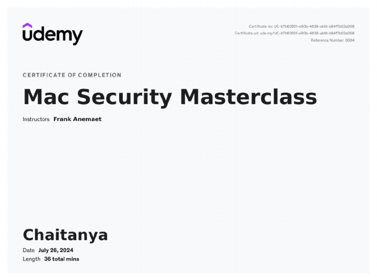 Mac Ser Certificate | PDF