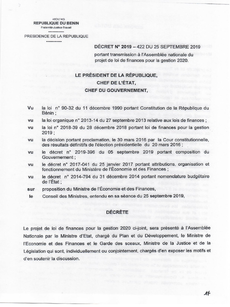 Décret PLF 2020 | PDF