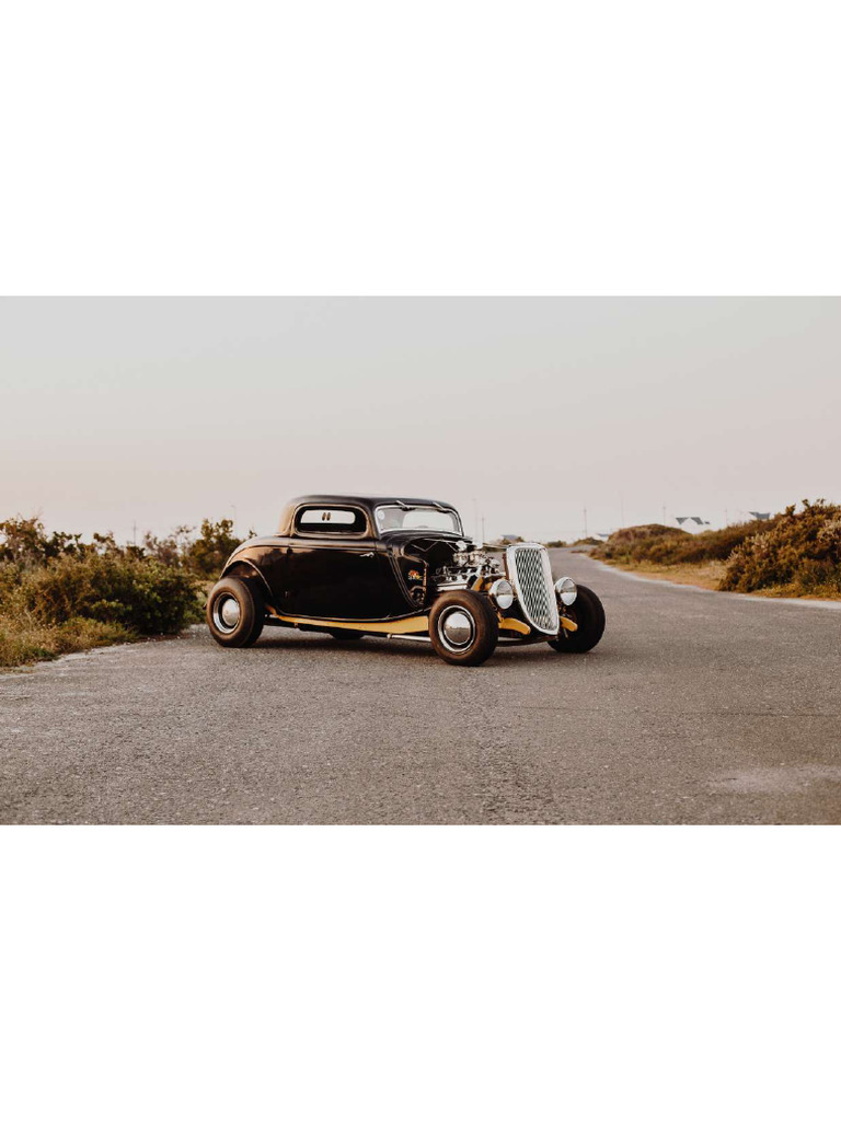 Old Vintage Car Parked Middle Freeway Road | PDF