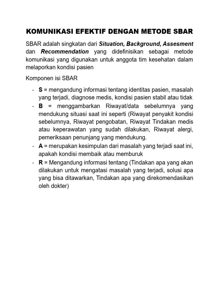 Komunikasi Efektif Dengan Metode Sbar | PDF | Pengembangan Diri