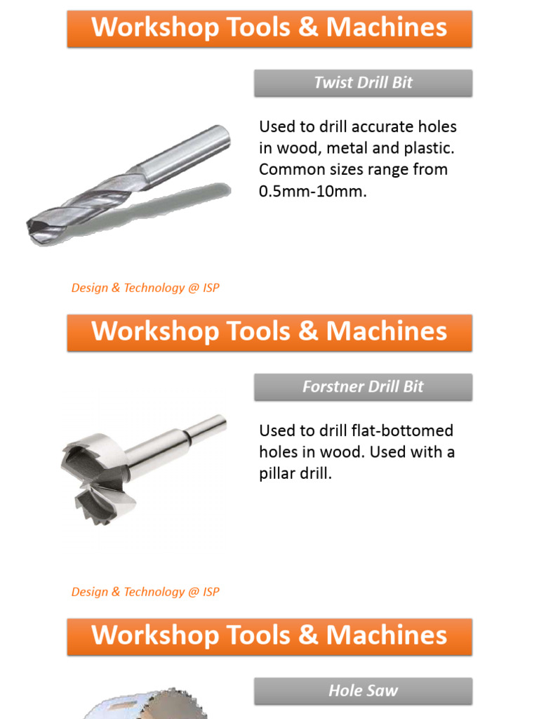 Workshop Tools Machines | PDF | Drill | Woodworking