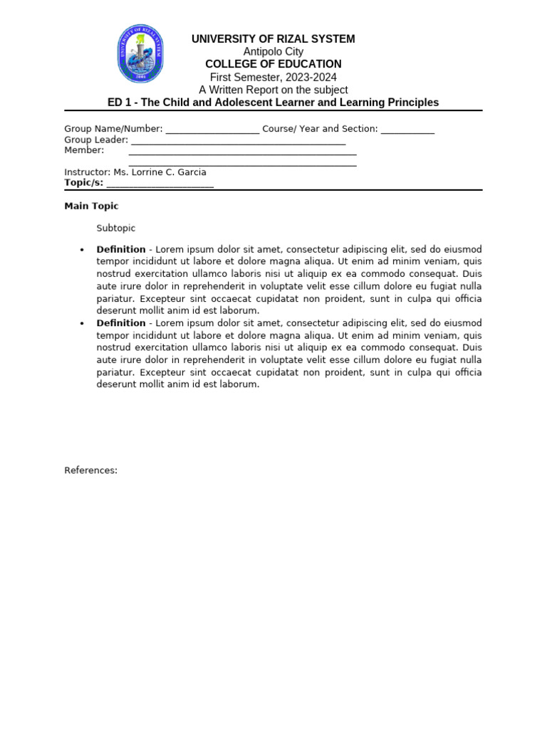 Written Report Handout Template | PDF | Social Science