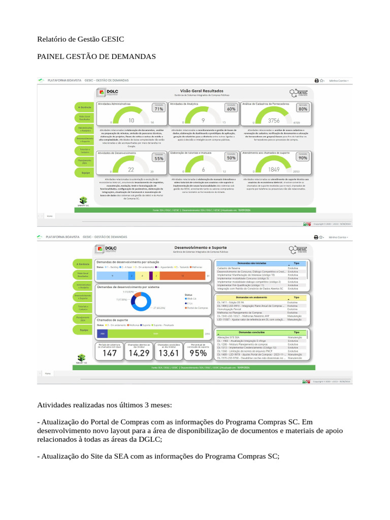 Relatório de Gestão GESIC | PDF