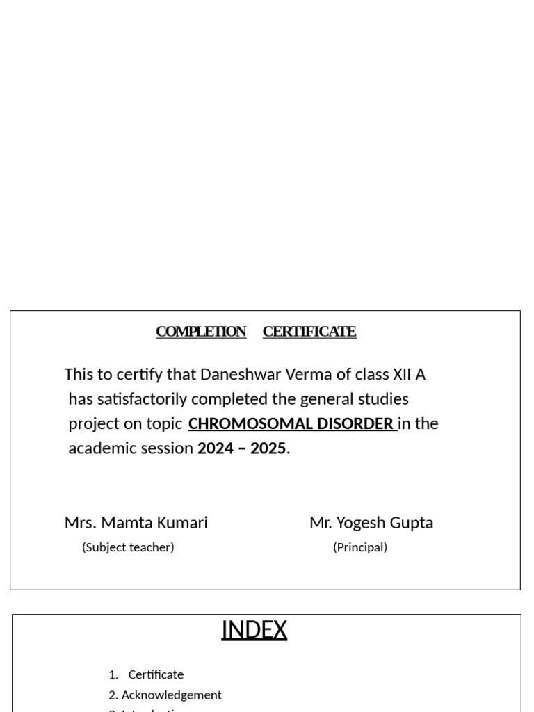 Chromosomal Disorder PDF | PDF | Chromosome | Diseases And Disorders