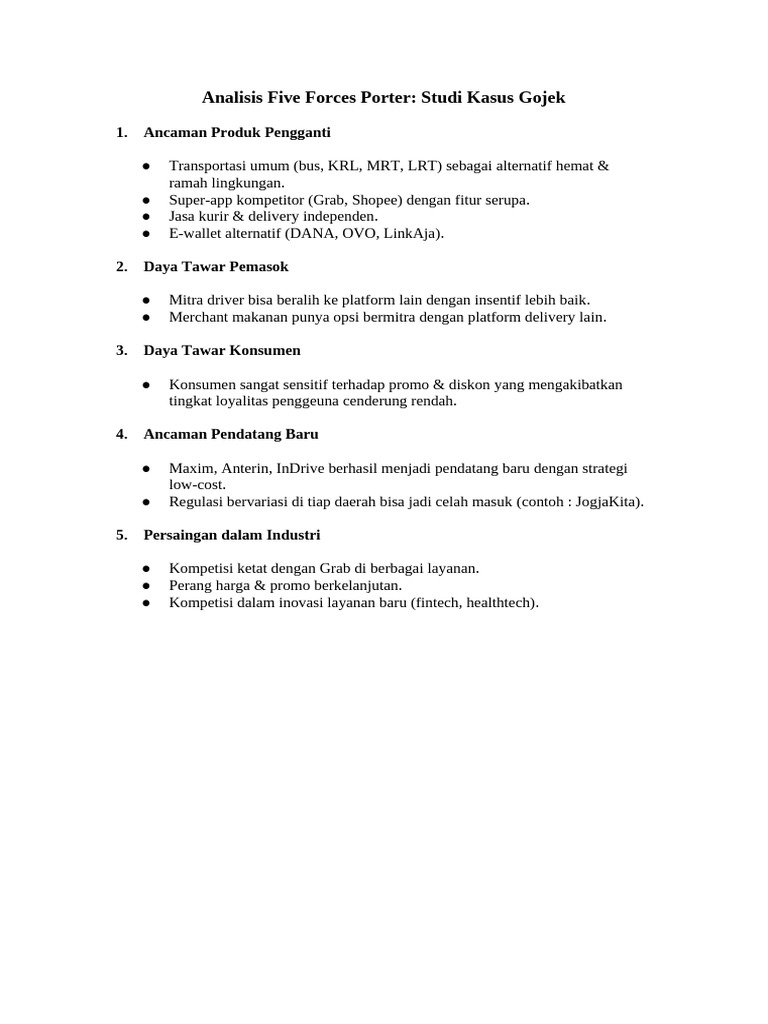 Analisis Faktor Eksternal Gojek | PDF