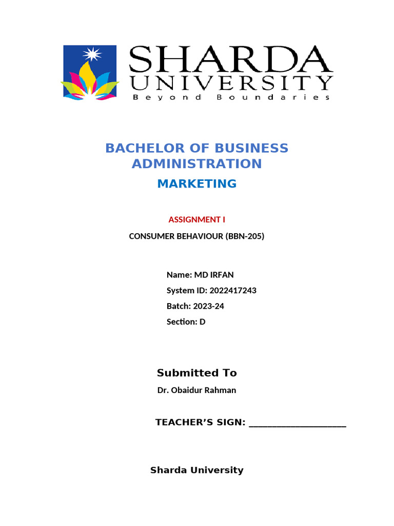 Sharda University Marketing Assignment D | PDF | Business | Computers