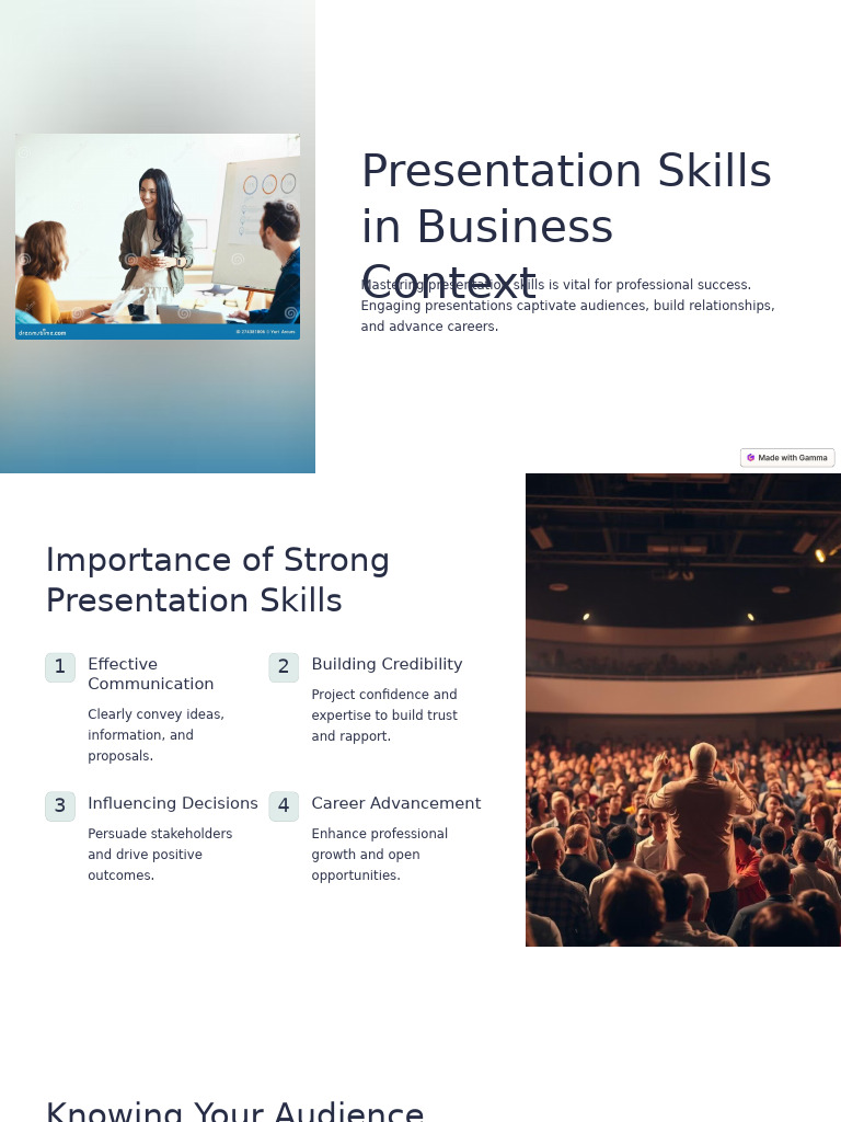 Mastering Business Presentation Skills | PDF | Infographics | Information