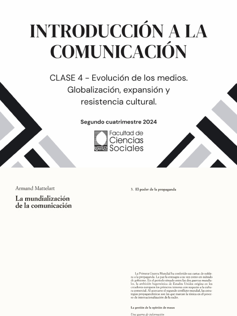 Clase4 - Evolución de Los Medios. Globalización, Expansión y Resistencia Cultural PDF | PDF
