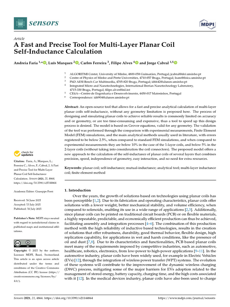 A Fast and Precise Tool For Multi-Layer Planar Coil | PDF | Inductance ...
