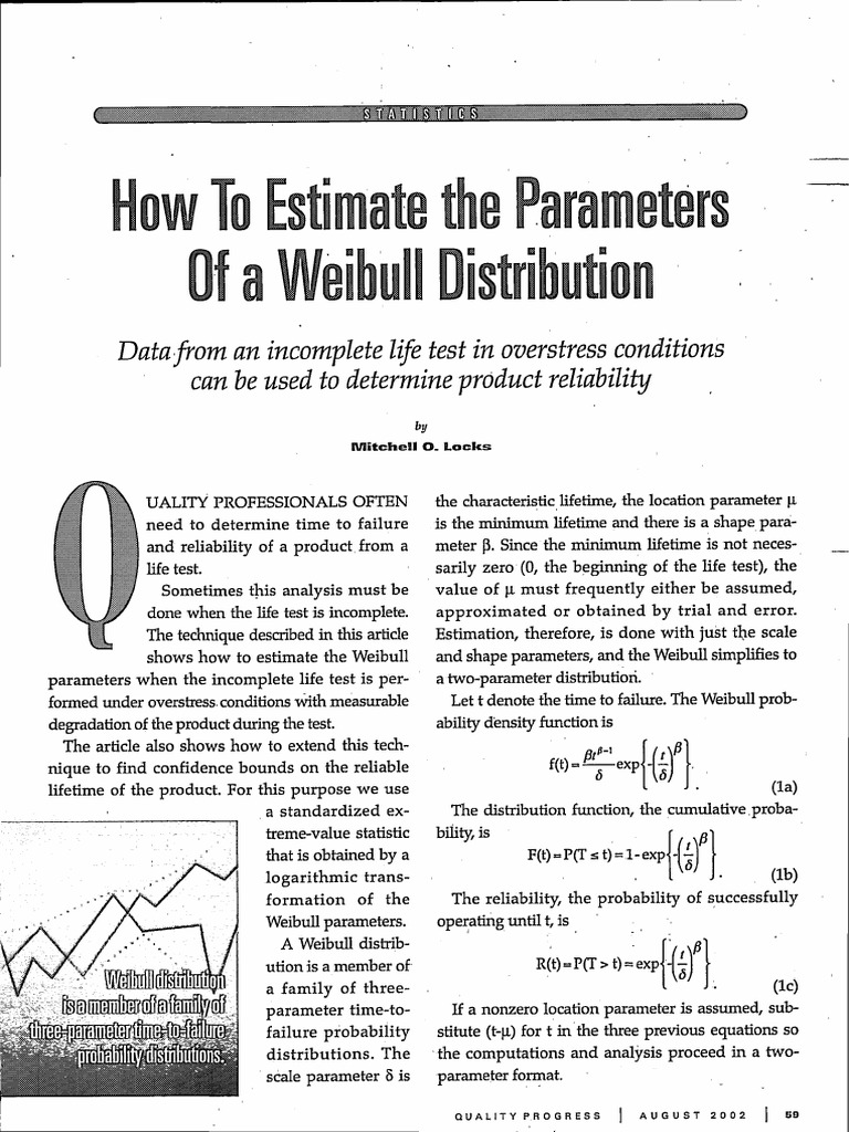 LOCKS - 2002 - How To Estimate The Parameters of A Weibull | PDF
