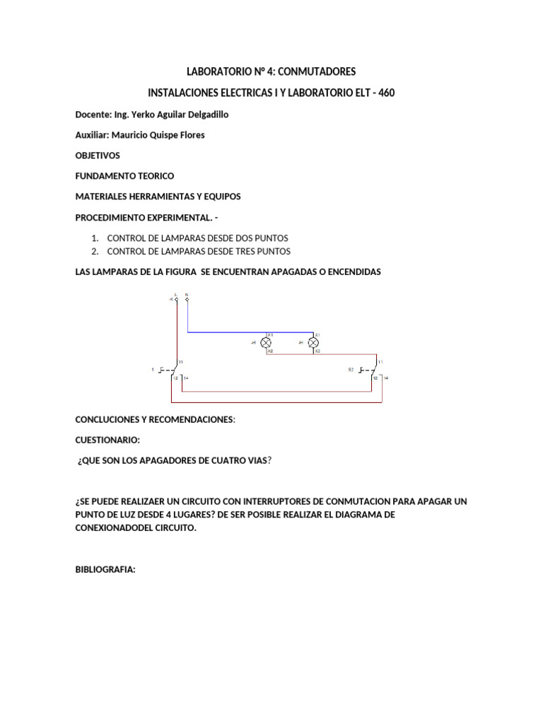 4.-Laboratorio 4 Circuito de Conmutacion | PDF