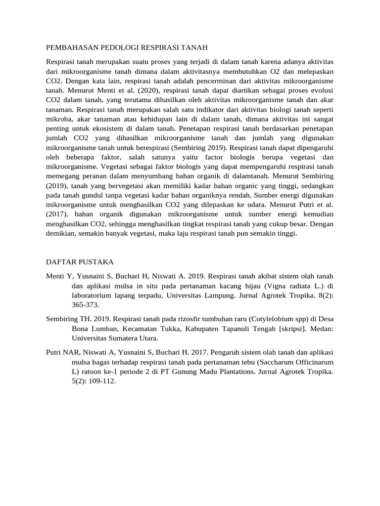 Pembahasan Pedologi Respirasi Tanah | PDF