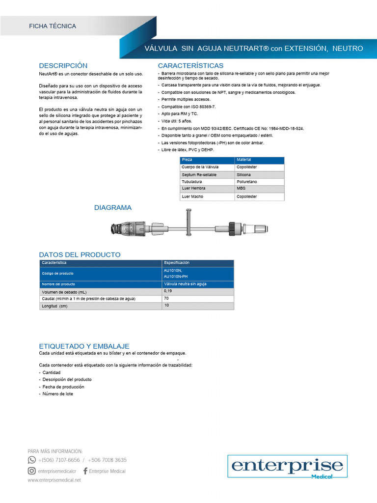 TDS.123 NeutrArt® Needle-Free Valve With Extension | PDF