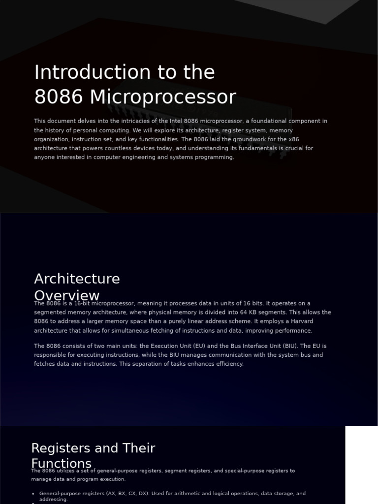 Introduction To The 8086 Microprocessor | PDF | Input/Output | Central Processing Unit