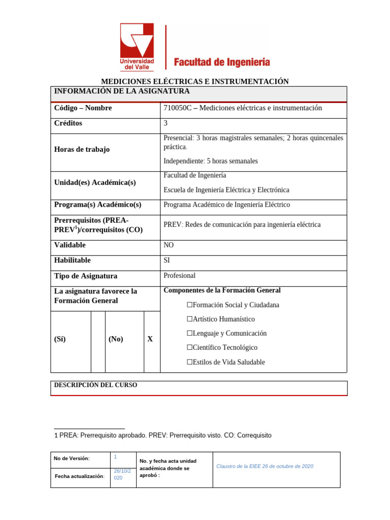 Programa Mediciones Eléctricas 710050C | PDF | Medición | Metrología