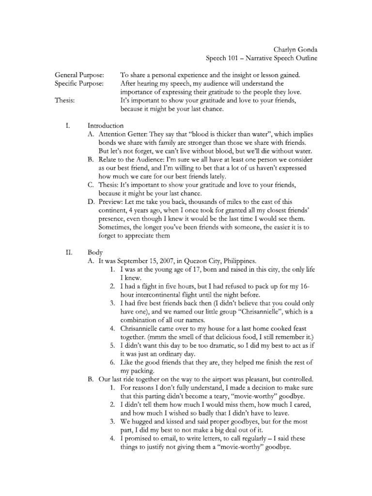 Example of Speech | PDF